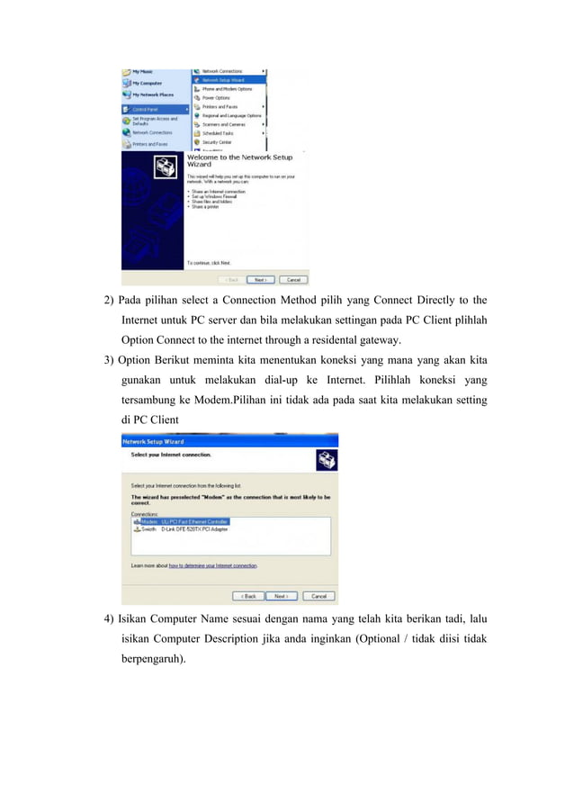 Setting jaringan warnet berbasis windows xp | PDF