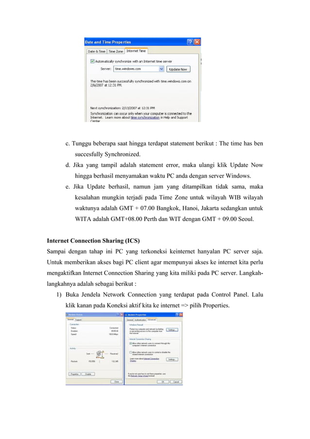 Setting jaringan warnet berbasis windows xp | PDF