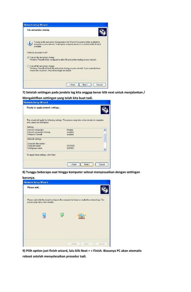 Setting jaringan warnet berbasis windows xp dan adsl modem | PDF