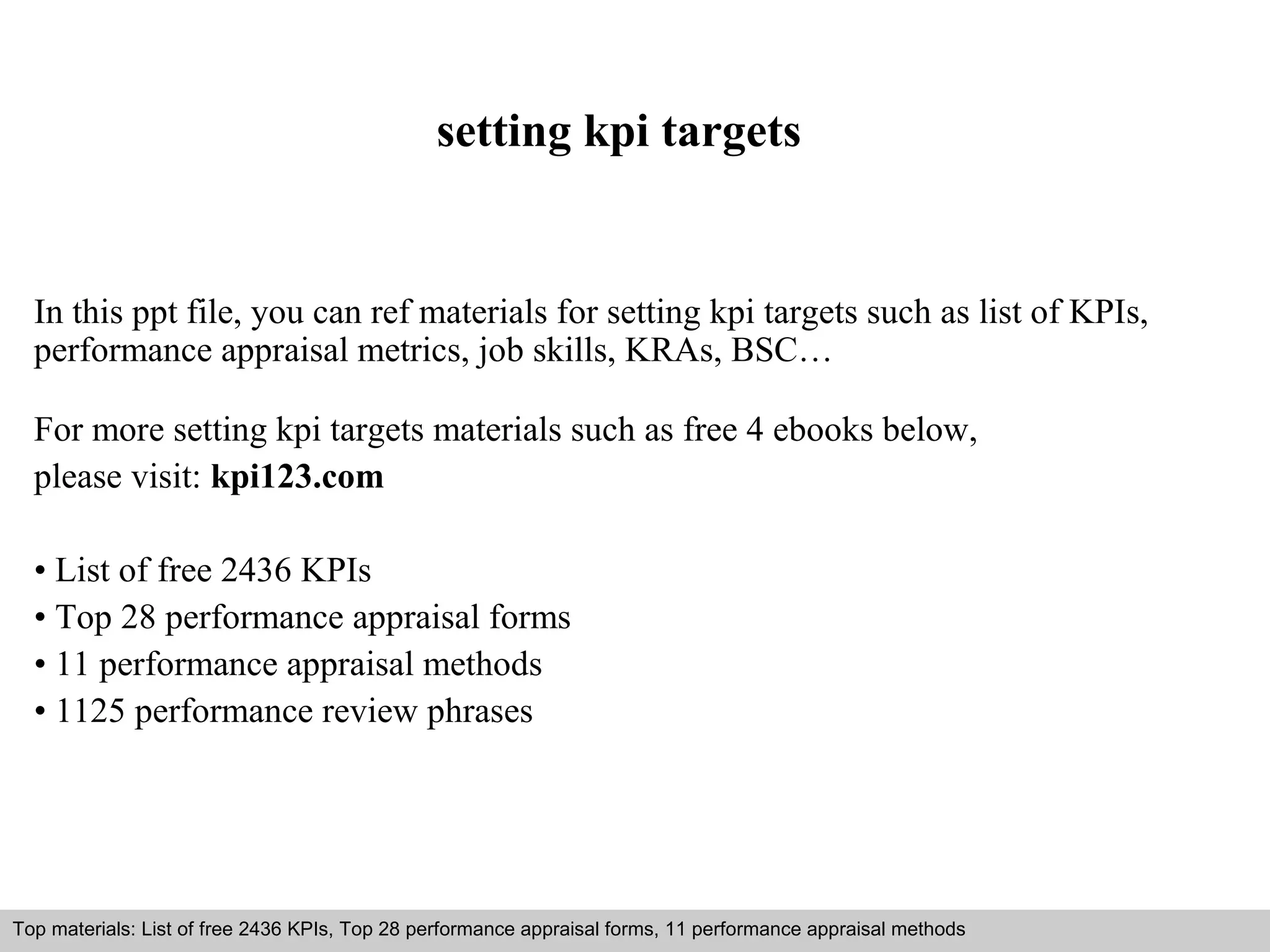Setting kpi targets | PPT