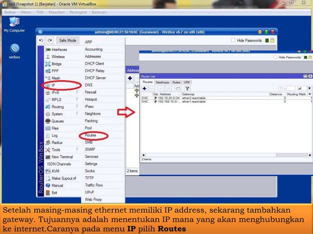 Setting mikrotik sebagai gateway dengan winbox | PPT