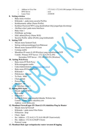 Setting mikrotik ukk paket 2 | PDF