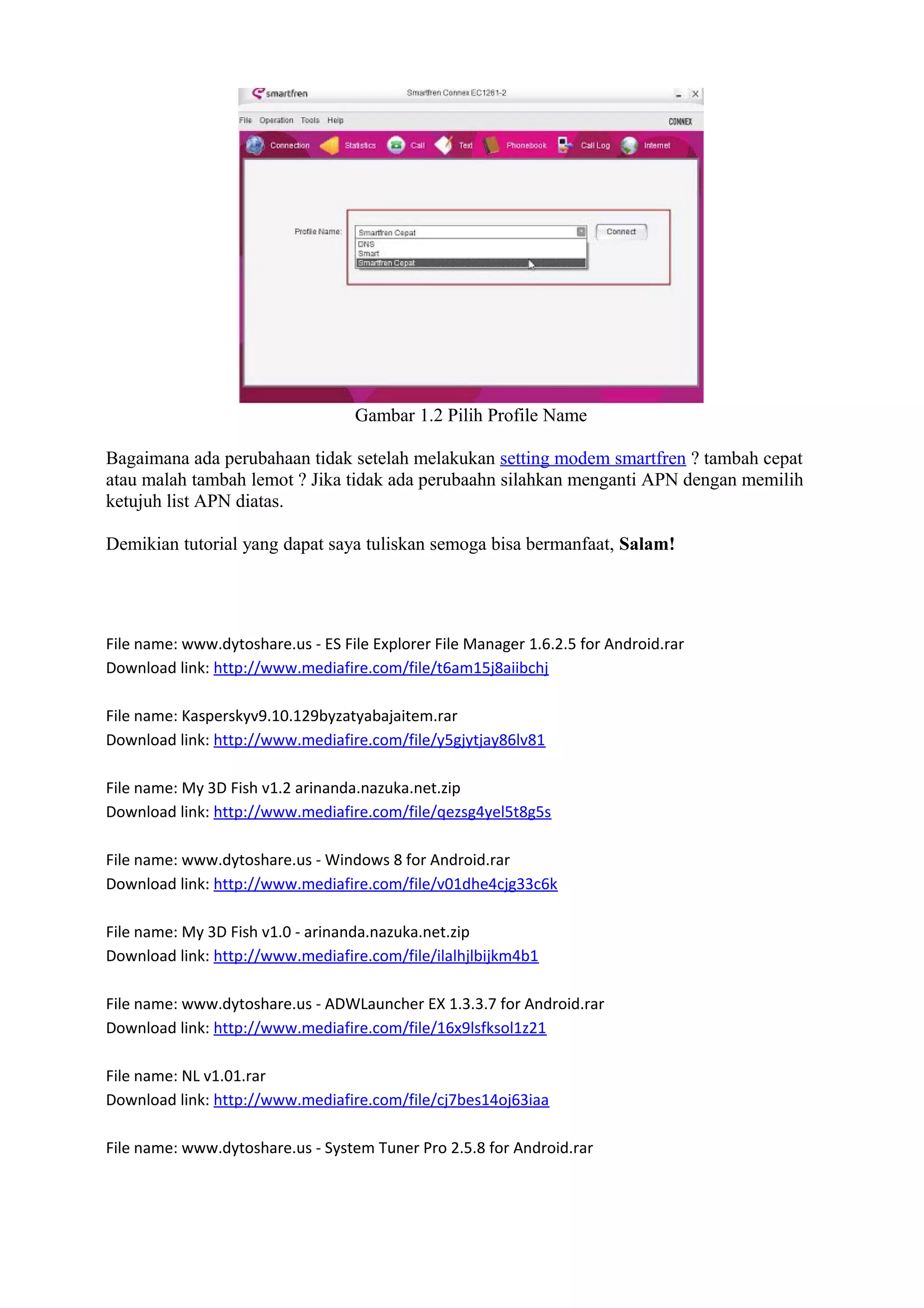 Setting modem smartfren supaya cepat | DOC