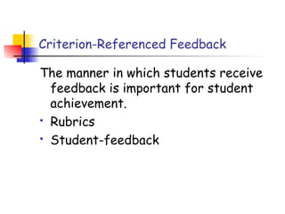 Setting objectives and providing feedback | PPT