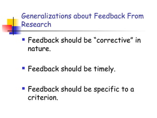 Setting objectives and providing feedback | PPT