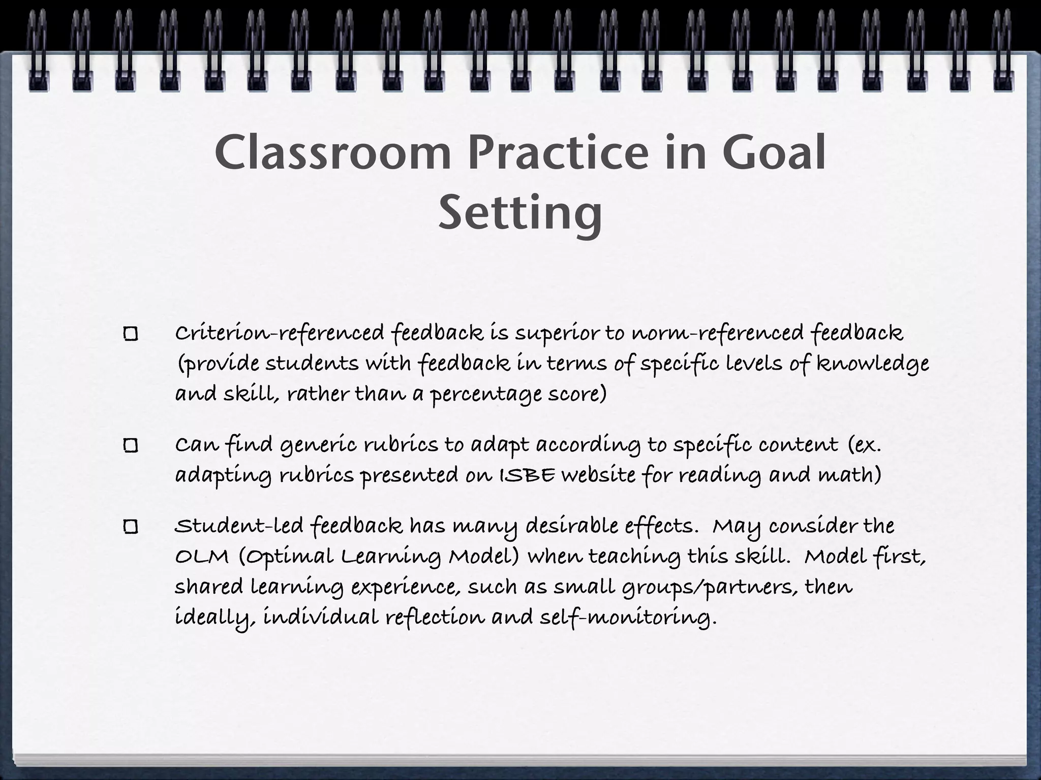 Setting Objectives & Providing Feedback | KEY