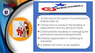 Setting of Expectations and giving of norms applied to different ...