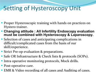 Setting of Hysteroscopy unit | PPT