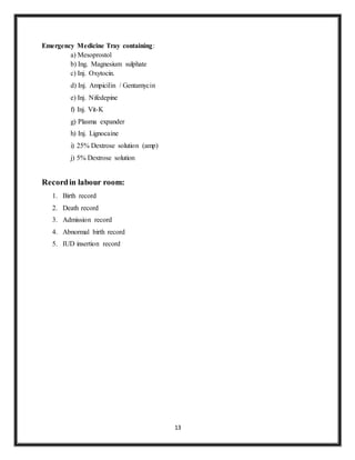 In Partograph and Setting of labour room word file | DOCX