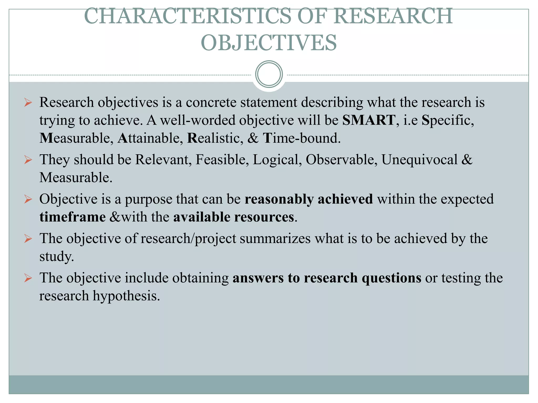 Setting of research objectives Dr. Seema Jakher | PPTX