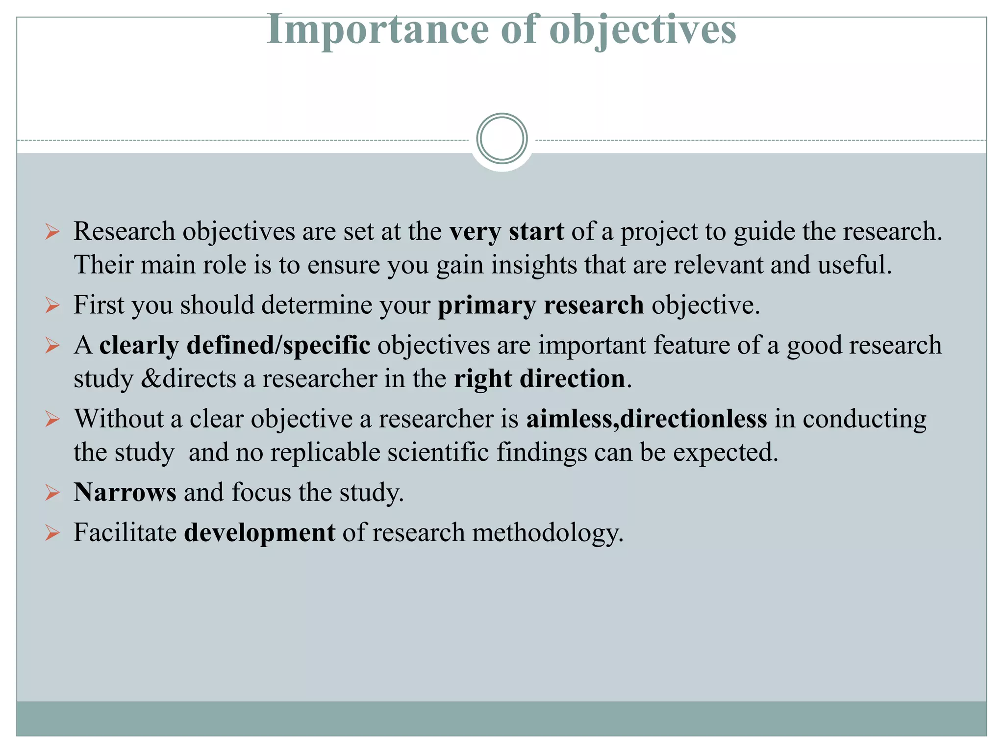 Setting of research objectives Dr. Seema Jakher | PPTX