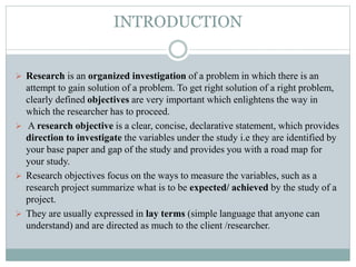 Setting of research objectives Dr. Seema Jakher | PPTX