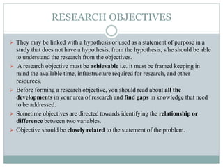Setting of research objectives Dr. Seema Jakher | PPTX