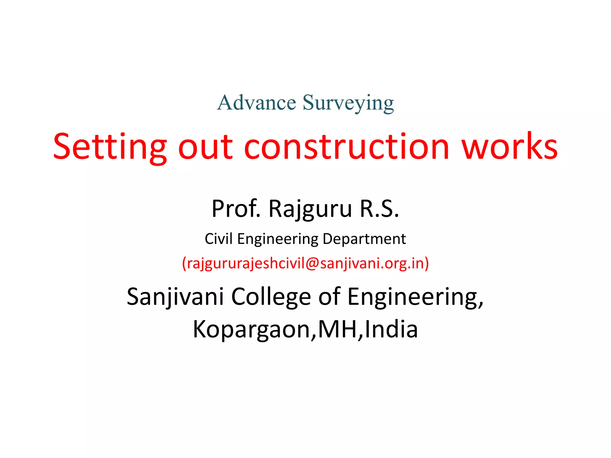 Setting out construction works 01 | PPTX