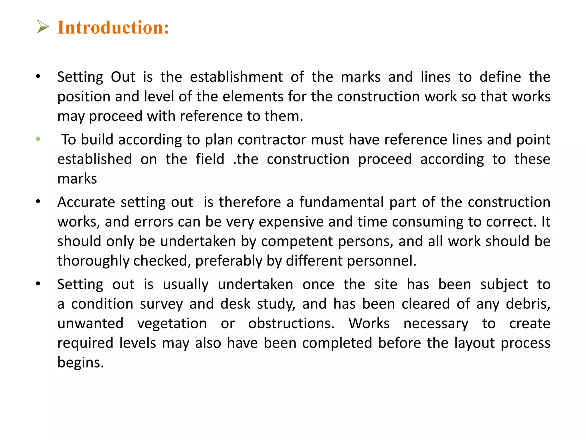 Setting out construction works 01 | PPTX