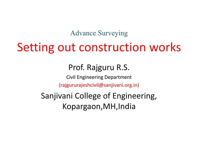 Setting out construction works 01 | PPTX