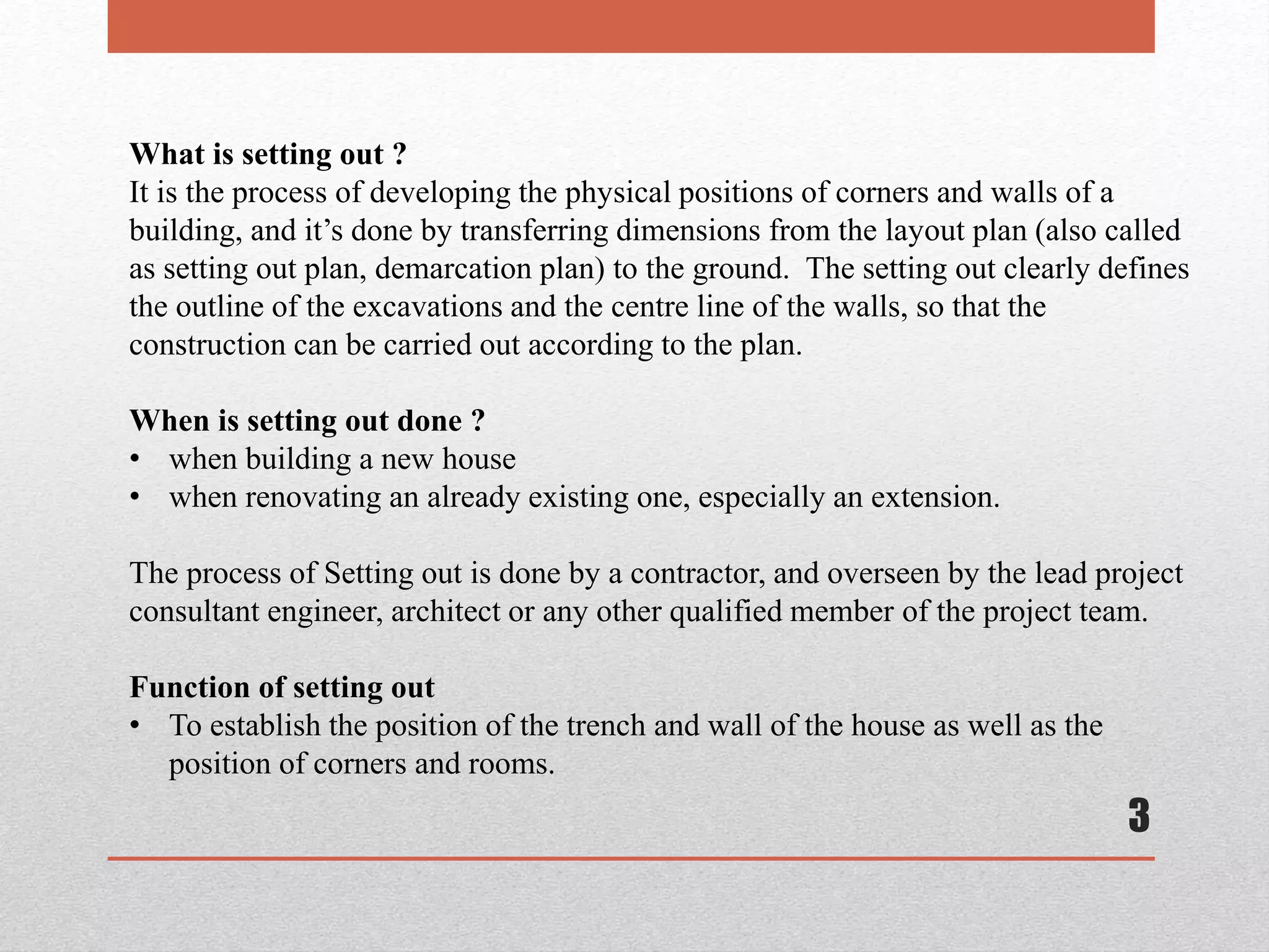 Setting out of building | PPTX