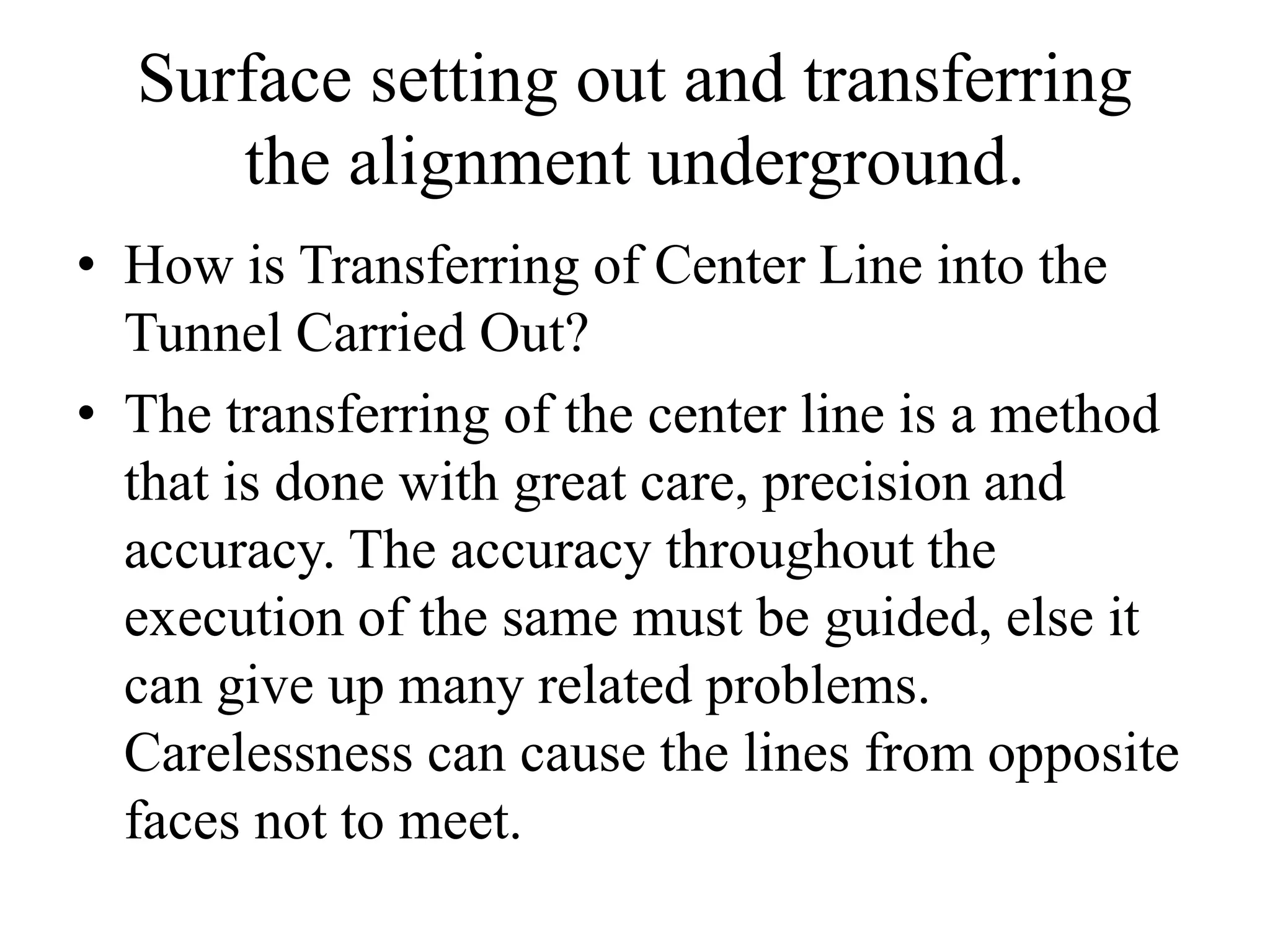 Setting out of Tunnel | PPTX