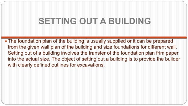Setting out work | PPTX | Civil Engineering Industry | Industries