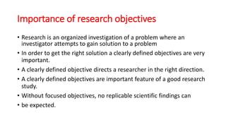 Setting research objectives. Quantitative Research Methods 101 | PPTX