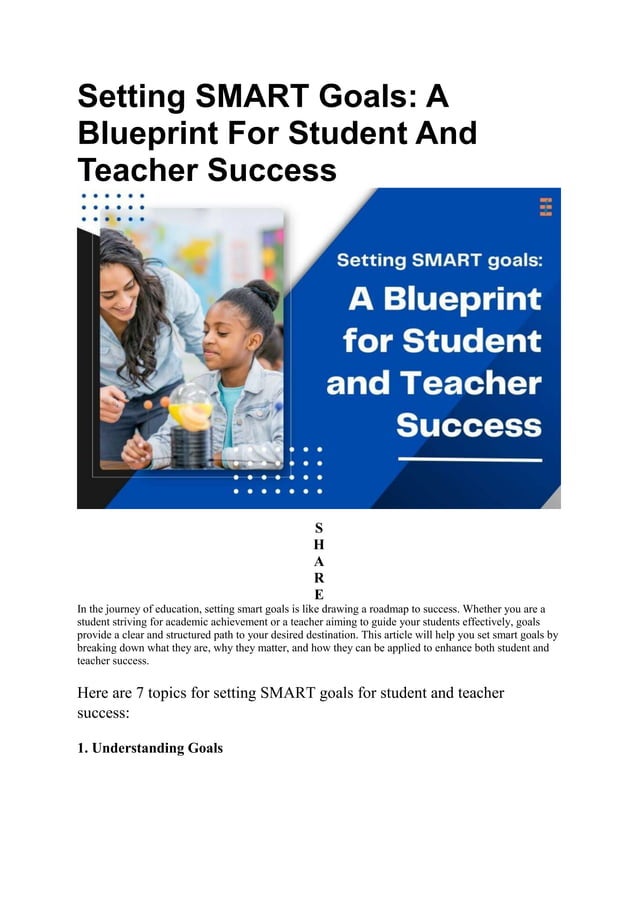 How To Set SMART Goals For Student And Teacher Success? | Future ...