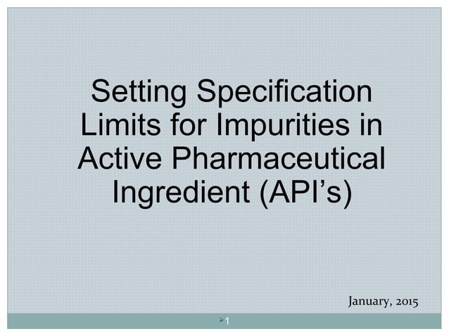 Setting spec limit for imps | PPT | Chemistry | Science