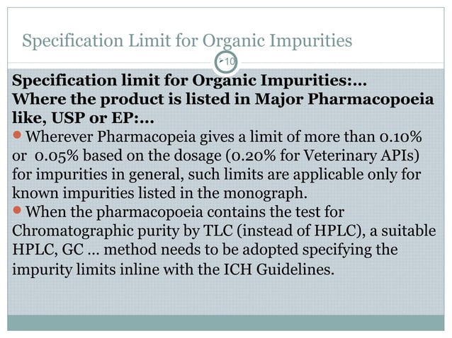Setting spec limit for imps | PPT | Chemistry | Science
