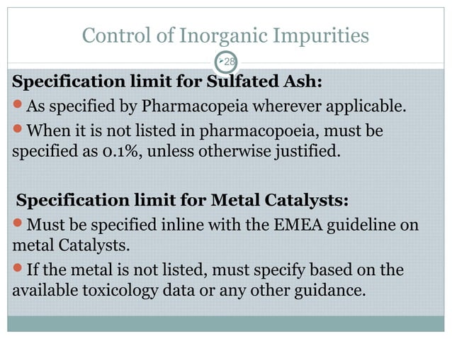 Setting spec limit for imps | PPT | Chemistry | Science