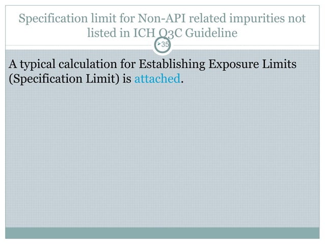 Setting spec limit for imps | PPT | Chemistry | Science