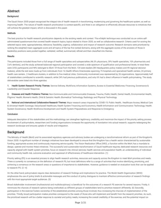 Setting the health_research_priority_agenda_for_moh | PDF