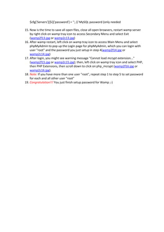 Setting The Password In Wamps | PDF