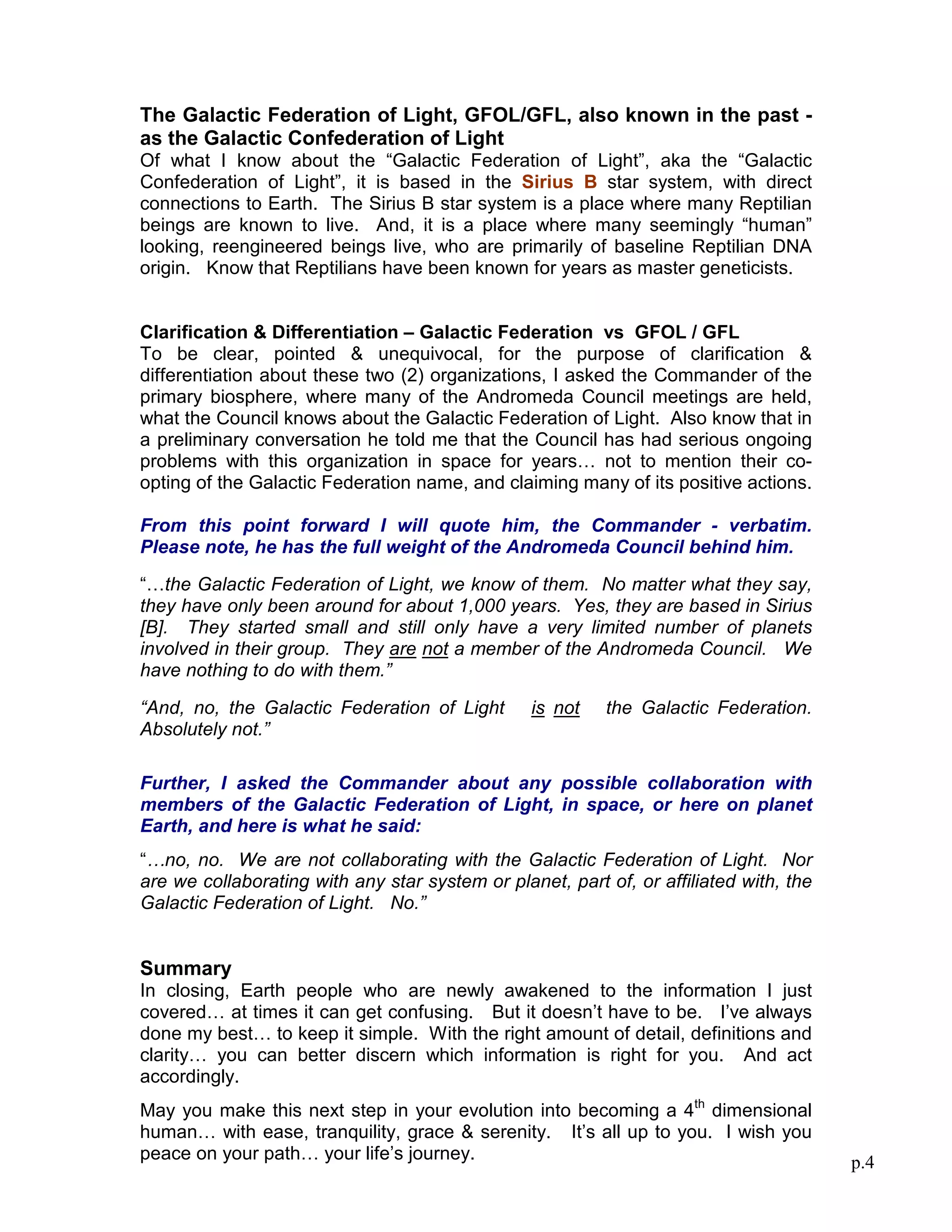 Andromeda Council - Setting the Record Straight | PDF