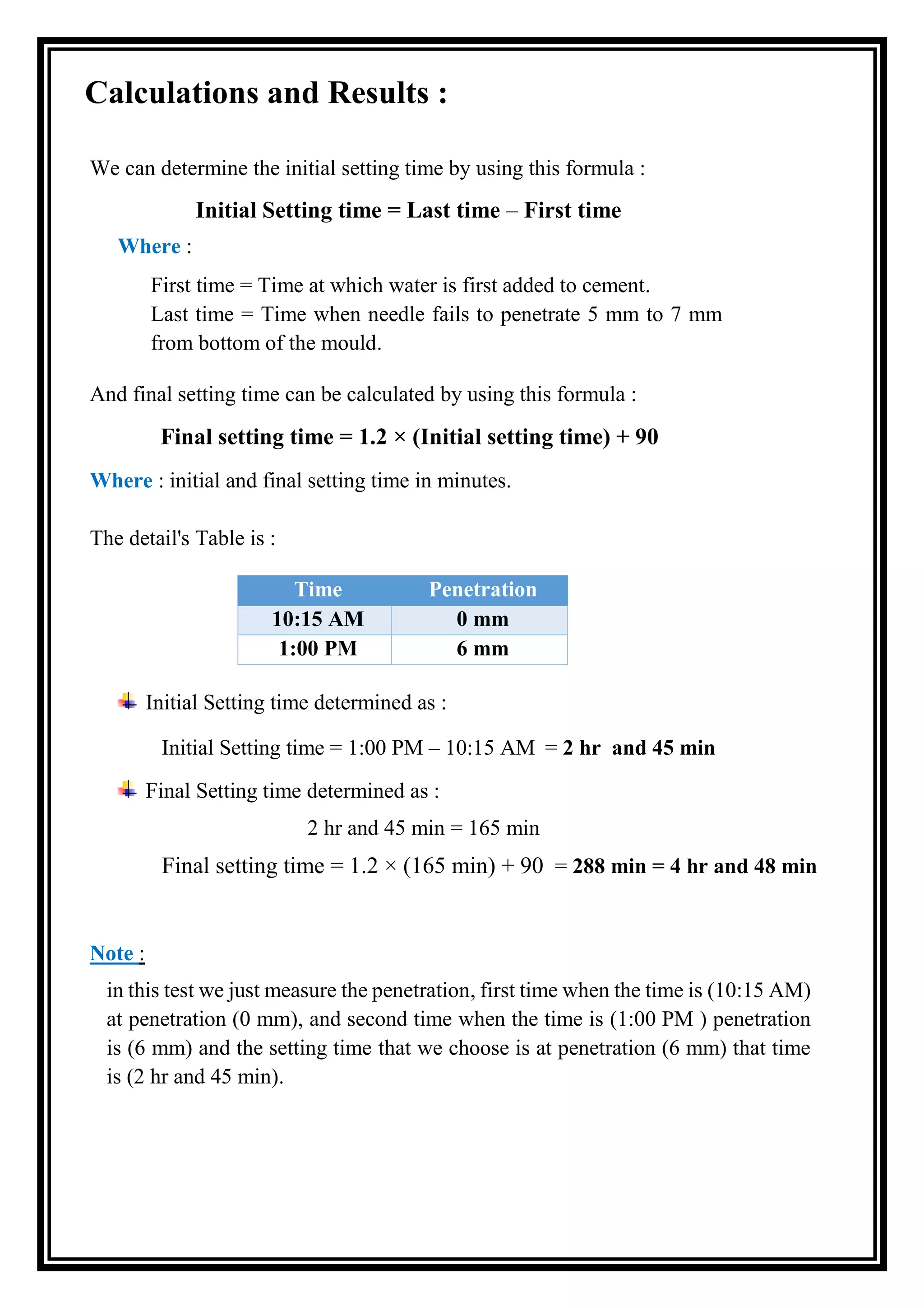 Setting Time of Hydraulic Cement By Vicat Needle | Jameel Academy | PDF