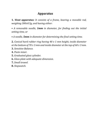 Setting time test | PDF