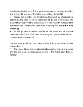 Setting time test | PDF