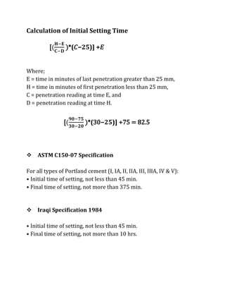Setting time test | PDF