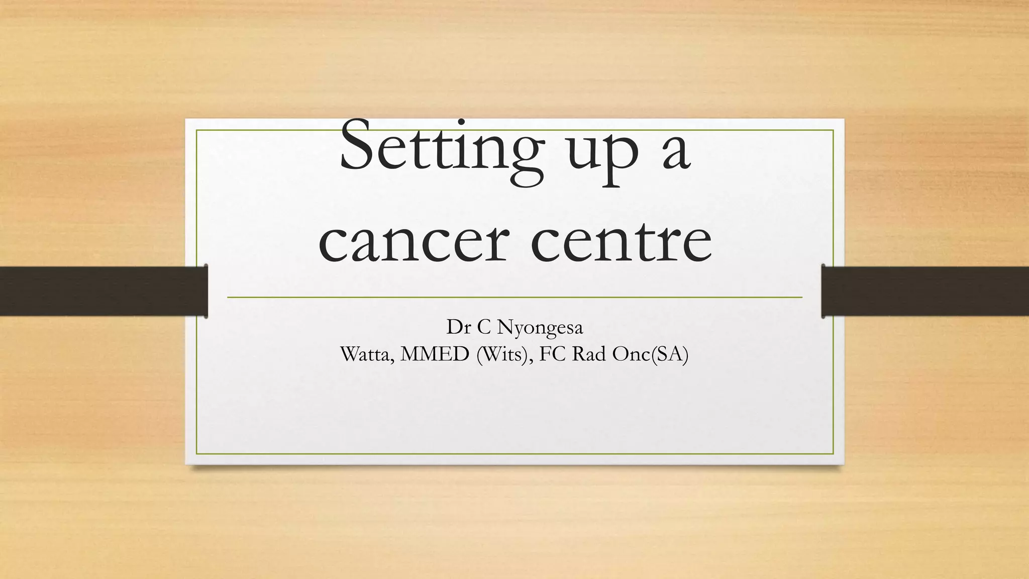 Chemo Daycare unit | PPTX