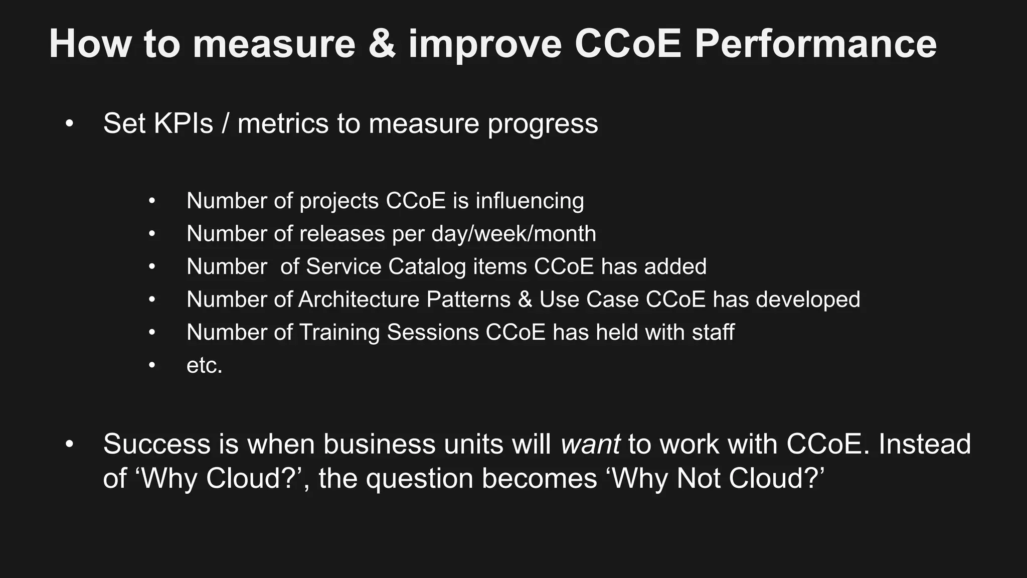 Setting up a Cloud Center of Excellence (CCoE) for Enterprise Customers ...
