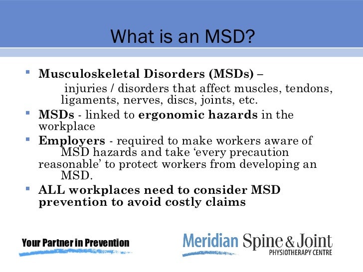 Setting Up An Effective MSD Prevention Program(Final)