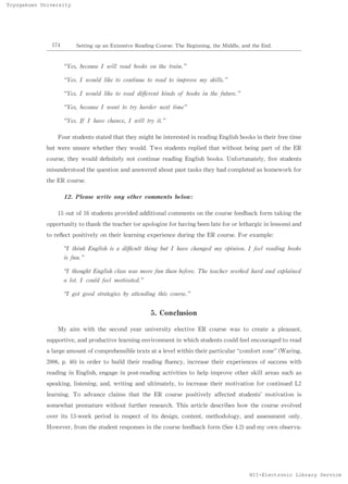 Setting Up An Extensive Reading Course: The Beginning, the Middle, and the End. | PDF