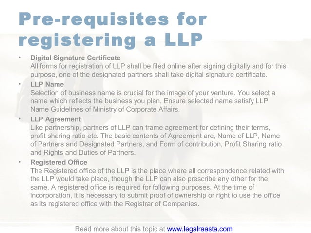 Setting up an llp in india by legal raasta | PPT