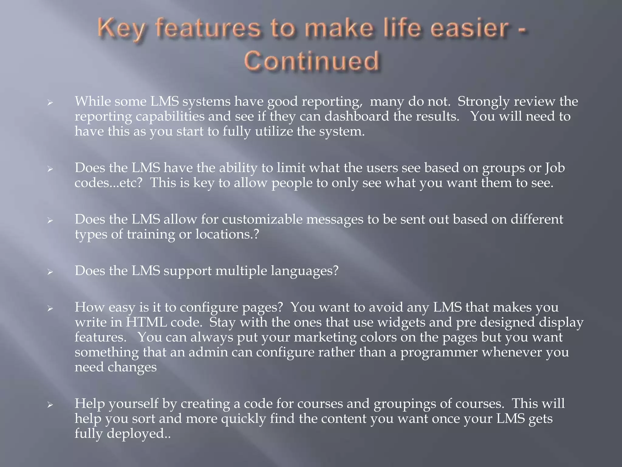 Setting up an LMS for success | PPT