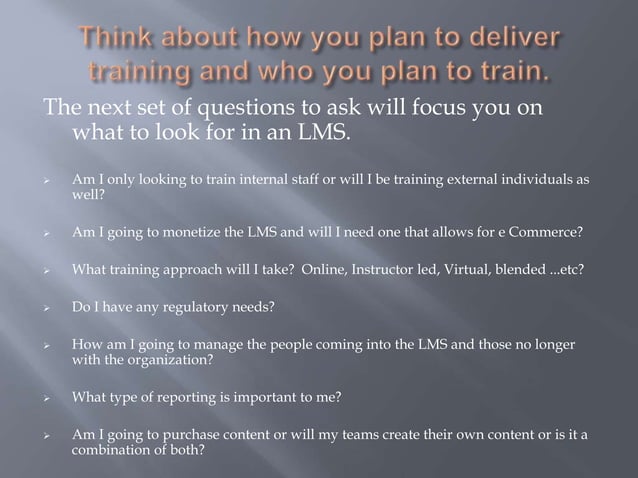 Setting up an LMS for success | PPT