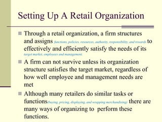 Setting up a retail organization | PPT