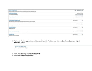 Setting up audits and audit reports Fusion Cloud | DOCX