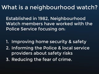 Setting up a neighbourhood watch scheme | PDF