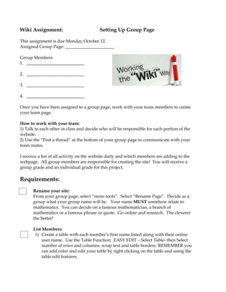 Setting Up Group Page | DOC