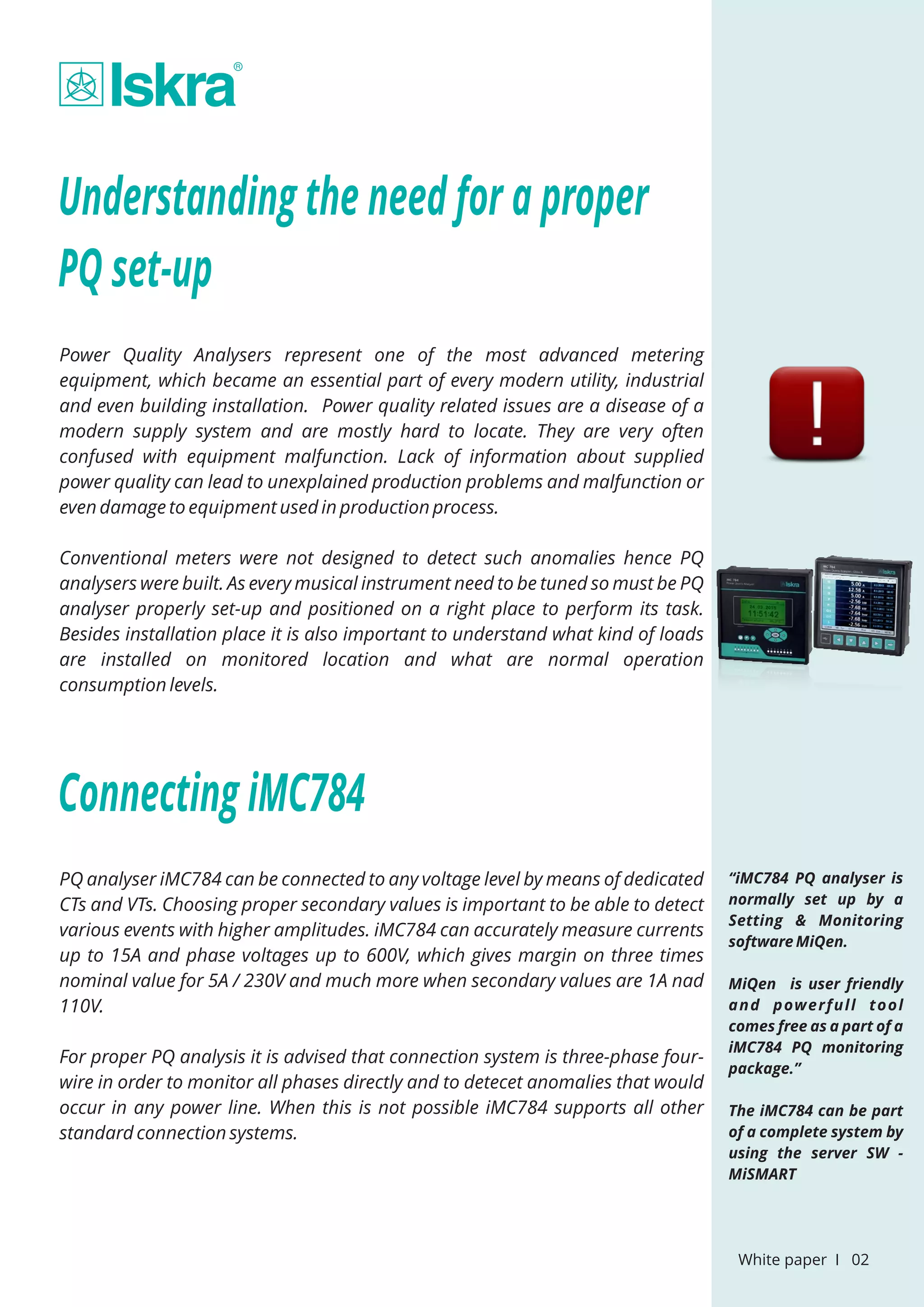 Setting up iMC784 for a proper PQ monitoring | PDF