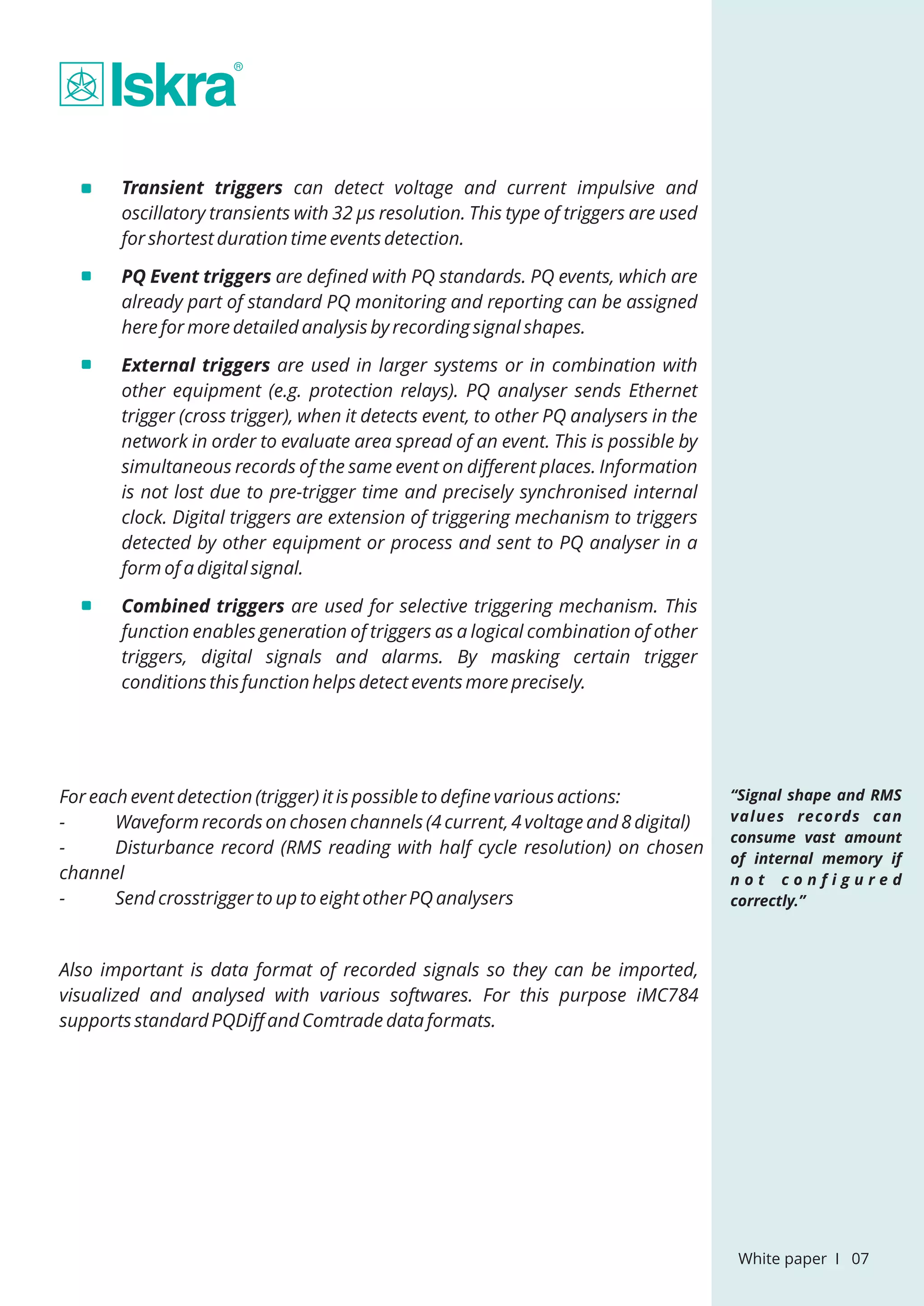 Setting up iMC784 for a proper PQ monitoring | PDF