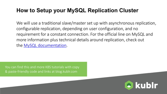 Setting Up Mysql Replication Cluster In Kubernetes Pptx